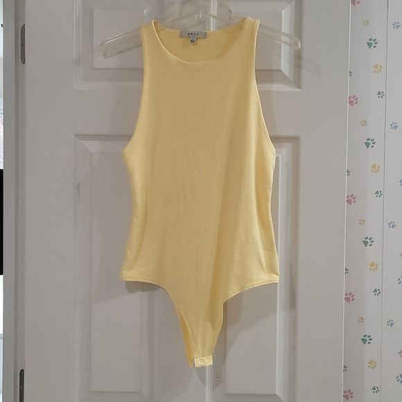 gaze | Tops | Soft Yellow Body Suit Leotard Snap Crotch | Poshmark